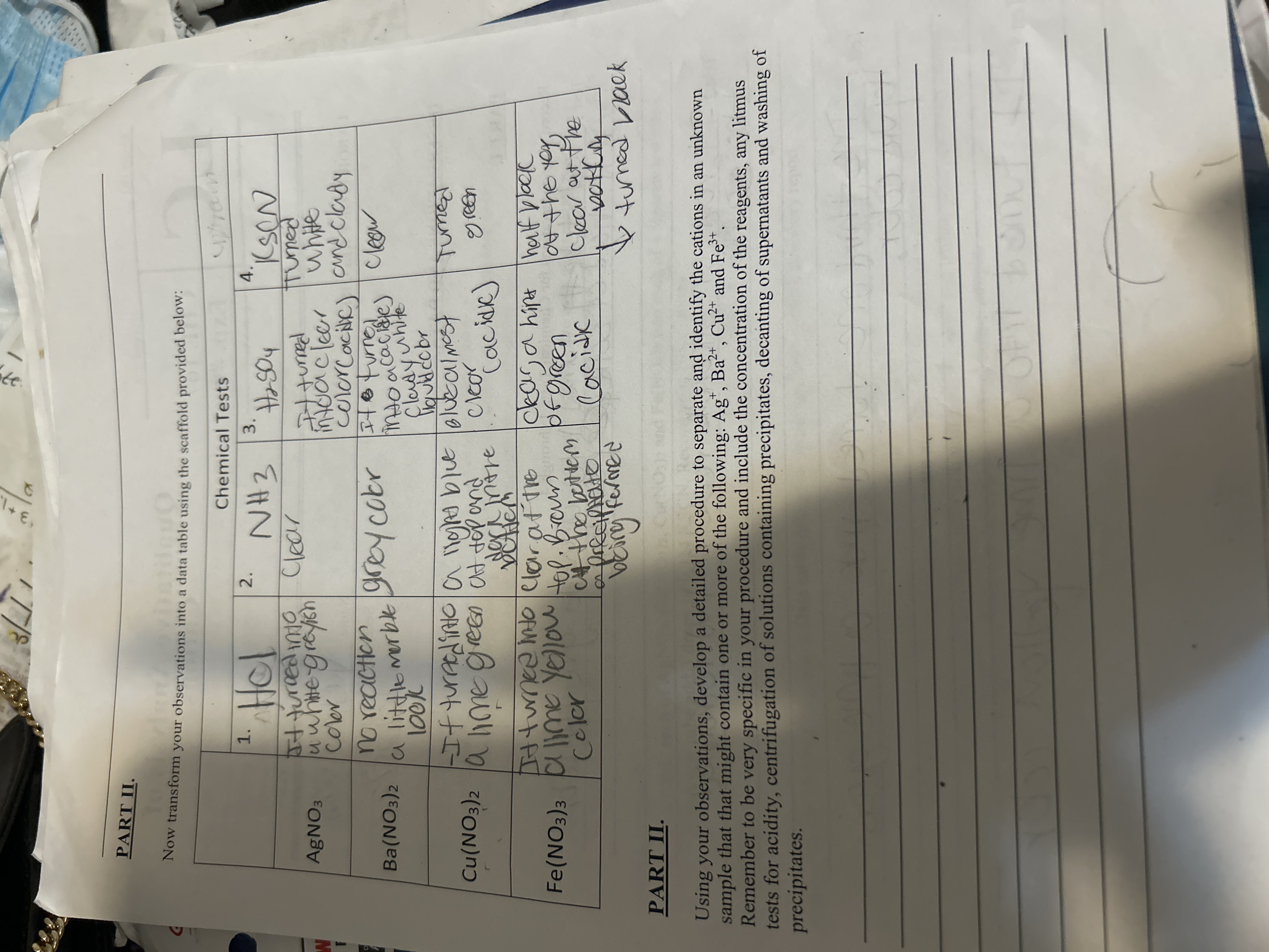 Solved Now transform your observations into a data table | Chegg.com