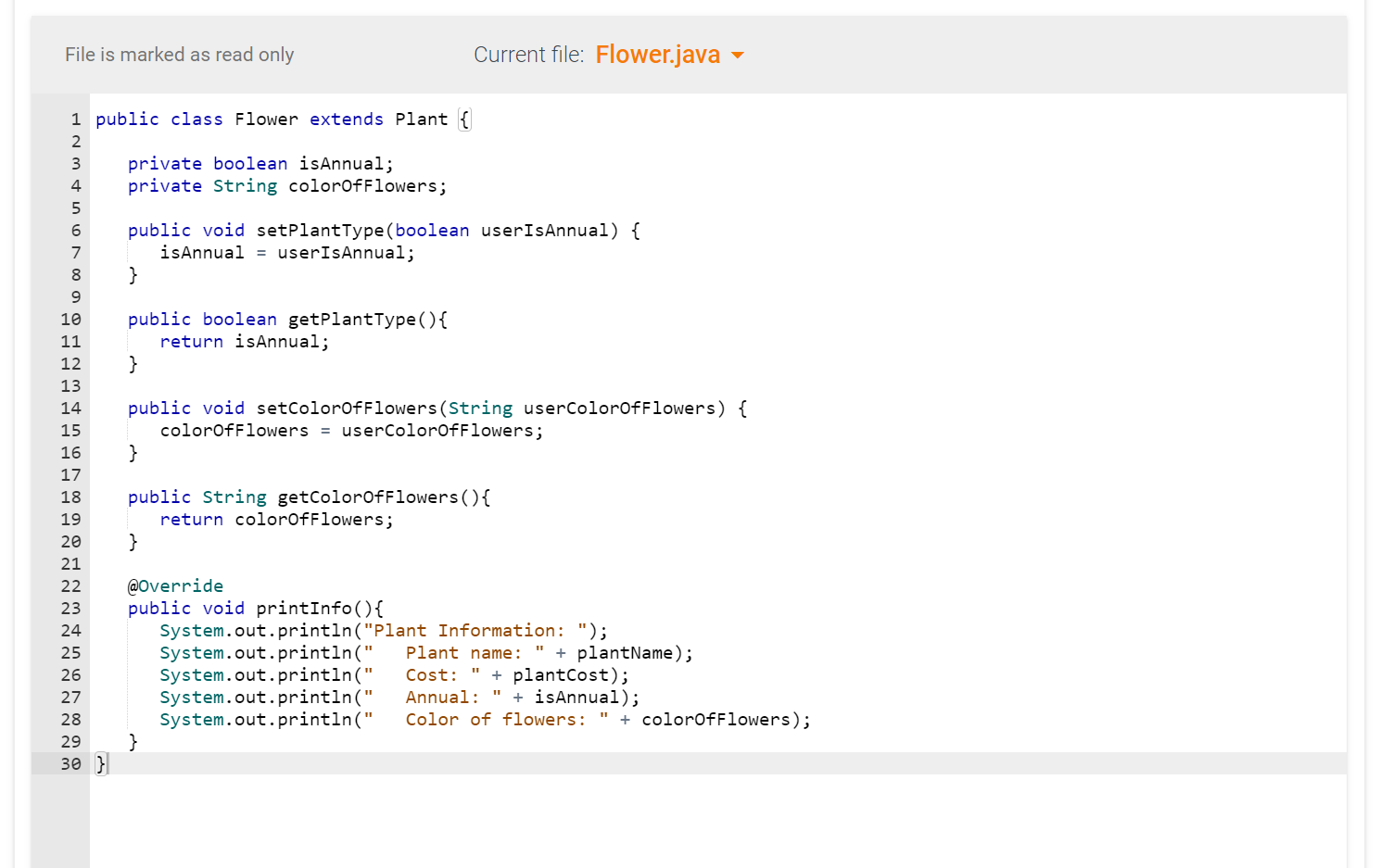 Solved Given a base Plant class and a derived Flower class, | Chegg.com Solved Given a base Plant class and a derived Flower class, | Chegg.com