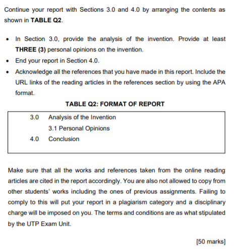 TABLE Q1(a): THEMES OF THE INVENTION/INNOVATION | Chegg.com