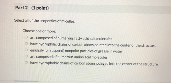 Solved Part 2 (1 point) Select all of the properties of | Chegg.com