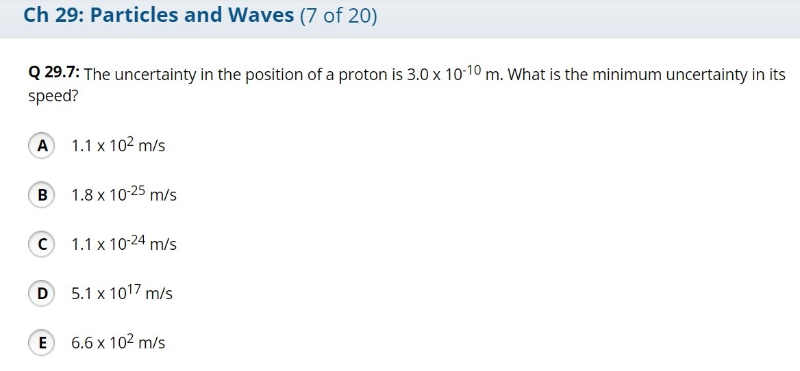 Solved The uncertainty in the position of a proton is 3.0 x | Chegg.com