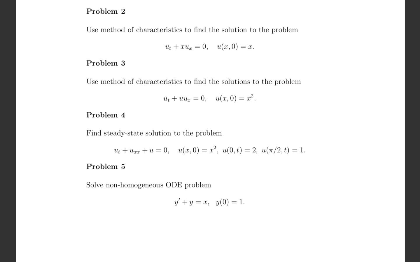 Solved Use method of characteristics to find the solution to | Chegg.com