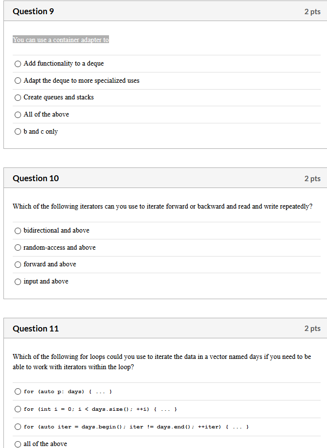Solved Question 9 2 pts You can use a container adapter to | Chegg.com