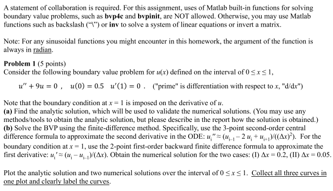Solved A statement of collaboration is required. For this | Chegg.com