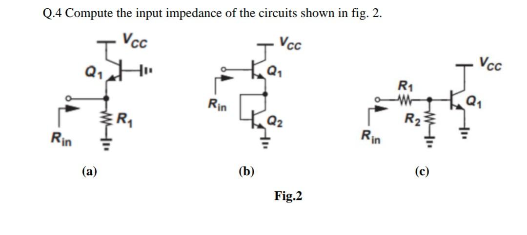 Solved Q.4 Compute the input impedance of the circuits shown | Chegg.com