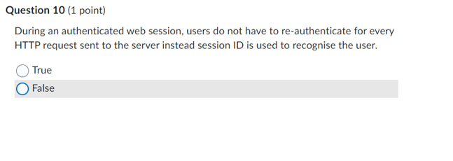 Solved During an authenticated web session, users do not | Chegg.com