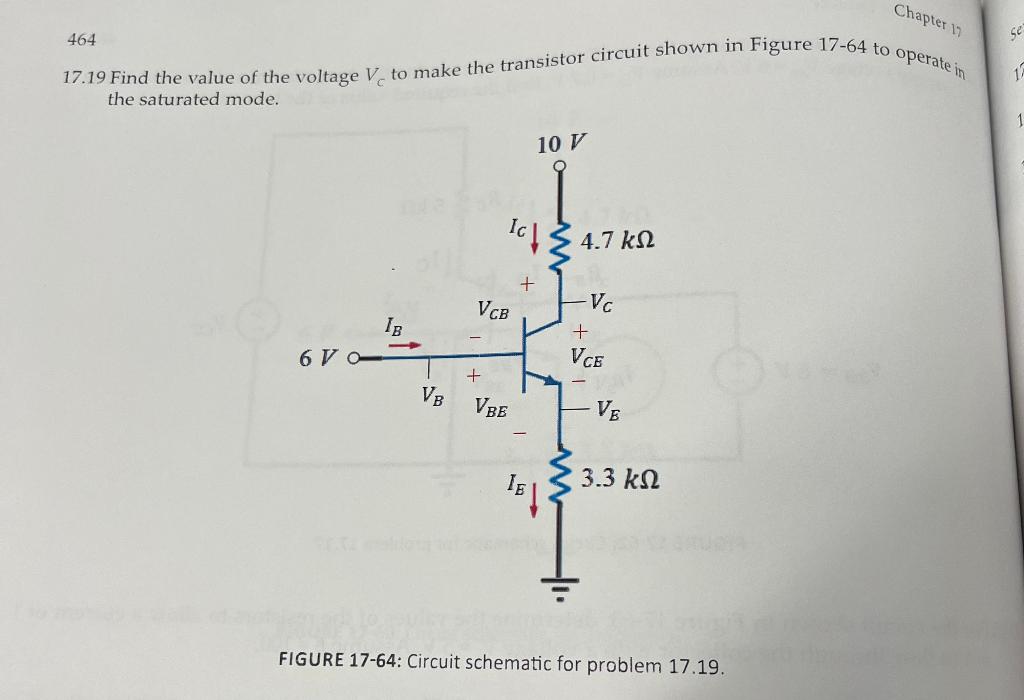 Solved 464 17.19 Find the value of the voltage VC to make | Chegg.com