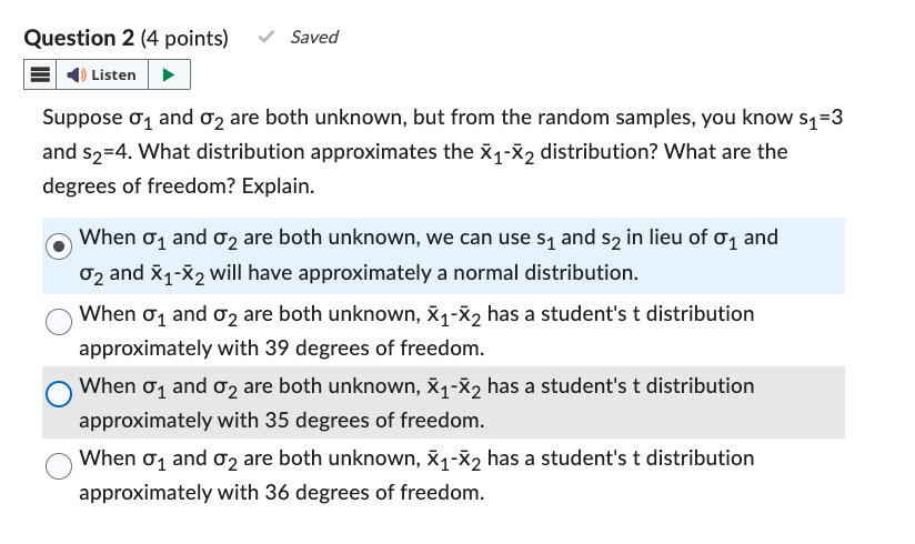 Solved Consider two independent distributions that are | Chegg.com