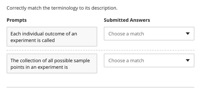 Solved Correctly match the terminology to its description. | Chegg.com