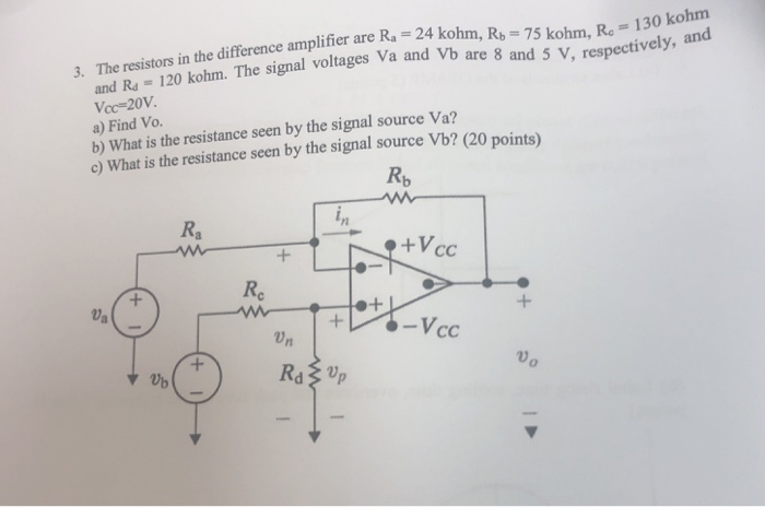 Solved 130 kohnm 3. The resistors in the difference | Chegg.com