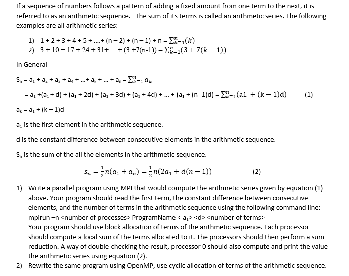 If a sequence of numbers follows a pattern of adding | Chegg.com