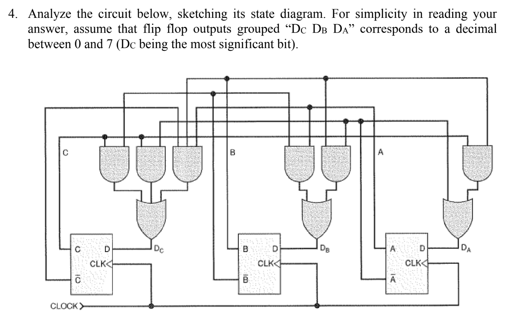 4. ﻿Analyze the circuit below, sketching its state | Chegg.com