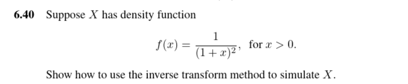 Solved 6.40 Suppose X has density function 1 f(x) = for x > | Chegg.com Solved 6.40 Suppose X has density function 1 f(x) = for x > | Chegg.com