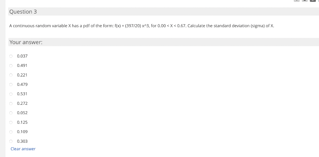 Solved A continuous random variable X has a pdf of the form: | Chegg.com