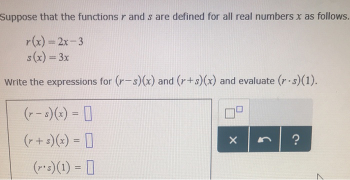 Solved Suppose that the functions r and s are defined for | Chegg.com