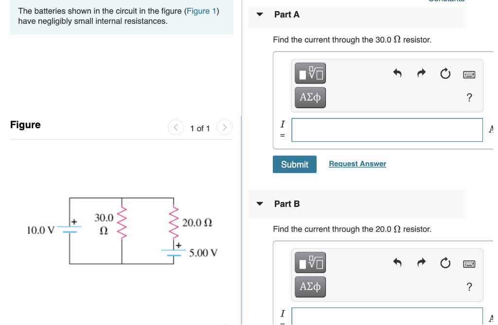 Solved The batteries shown in the circuit in the figure | Chegg.com