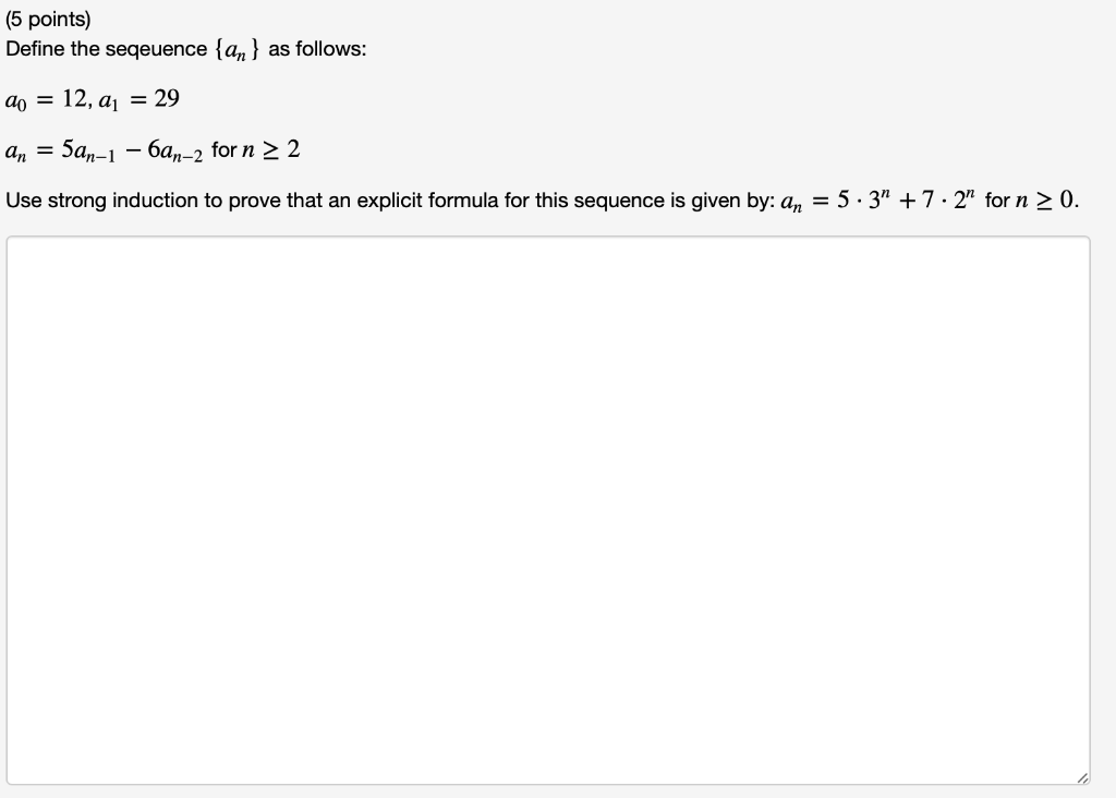 Solved (5 points) Define the seqeuence {an} as follows: ao = | Chegg.com