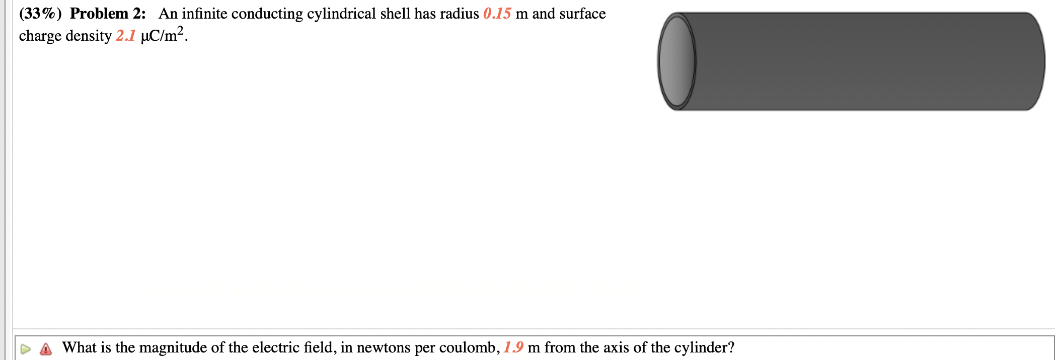 Solved (33\%) Problem 2: An infinite conducting cylindrical | Chegg.com