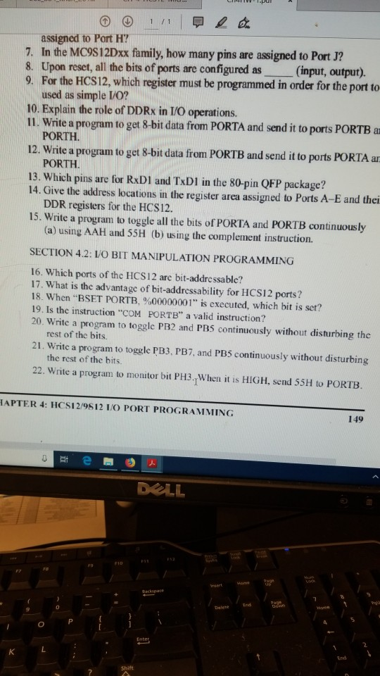 CHHW 1.pui assigned to Port H? 7. In the MC9S12Dxx | Chegg.com