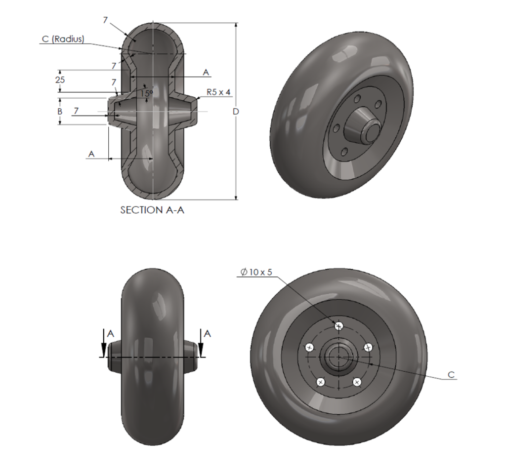 Solved Create the part shown below. Unit system: MMGS | Chegg.com