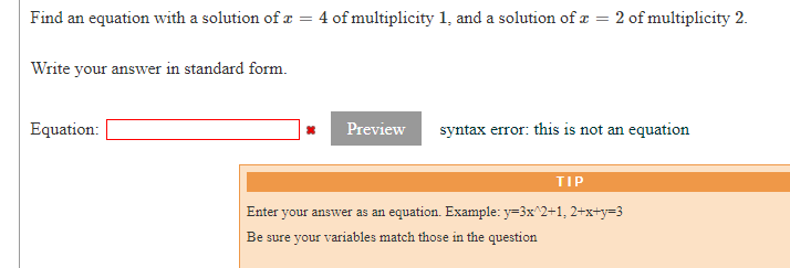 Solved Find an equation with a solution of x=4 | Chegg.com