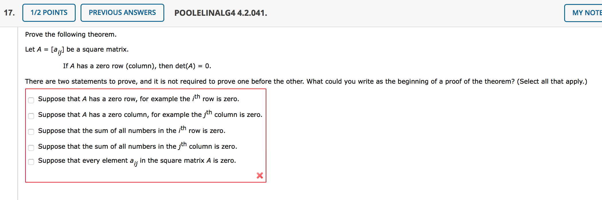 Solved 17. 1/2 POINTS PREVIOUS ANSWERS POOLELINALG4 4.2.041. | Chegg.com Solved 17. 1/2 POINTS PREVIOUS ANSWERS POOLELINALG4 4.2.041. | Chegg.com