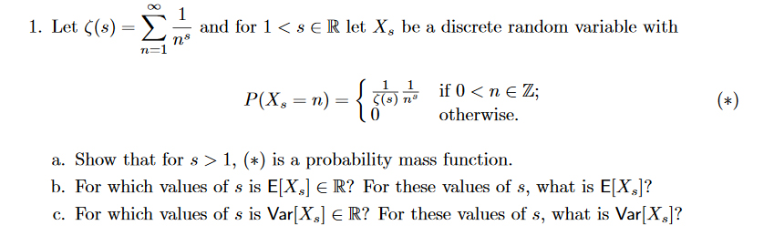 1. Let C($ and for 1 1, (*) is a probability mass | Chegg.com