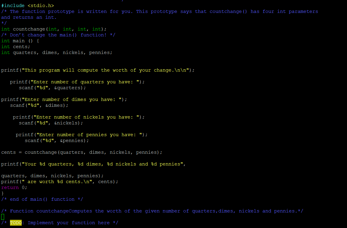Solved Program this in C, I have the starter code done as | Chegg.com