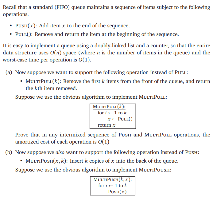 Solved Recall That A Standard Fifo Queue Maintains A 