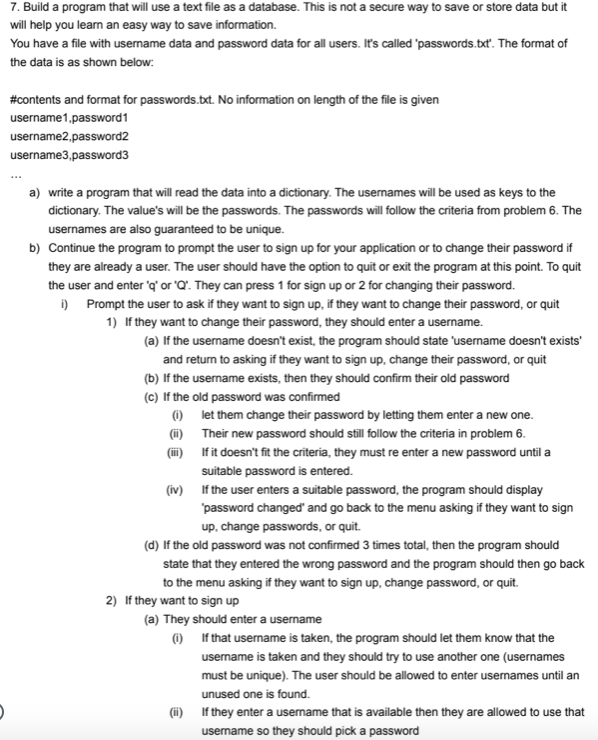 Solved 7. Build a program that will use a text file as a | Chegg.com