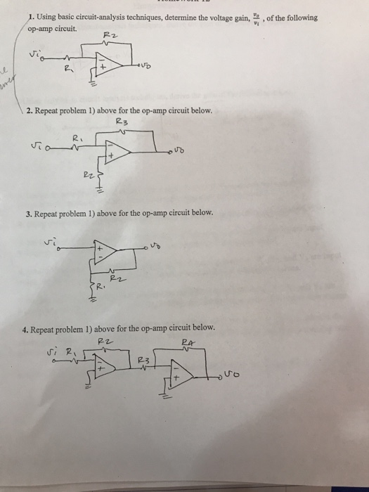 Solved 1. Using basic circuit-analysis techniques, determine | Chegg.com