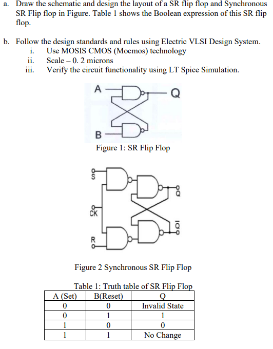 Solved a. Draw the schematic and design the layout of a SR | Chegg.com