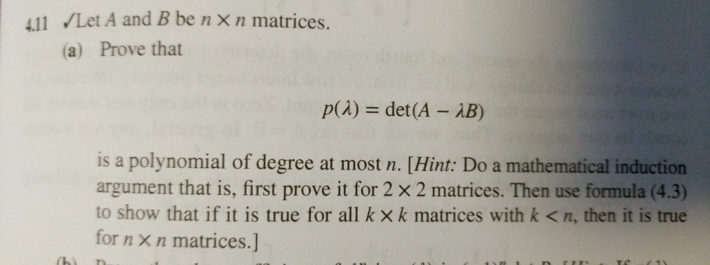 Solved 4.11 /Let A and B be n x n matrices. (a) Prove that | Chegg.com