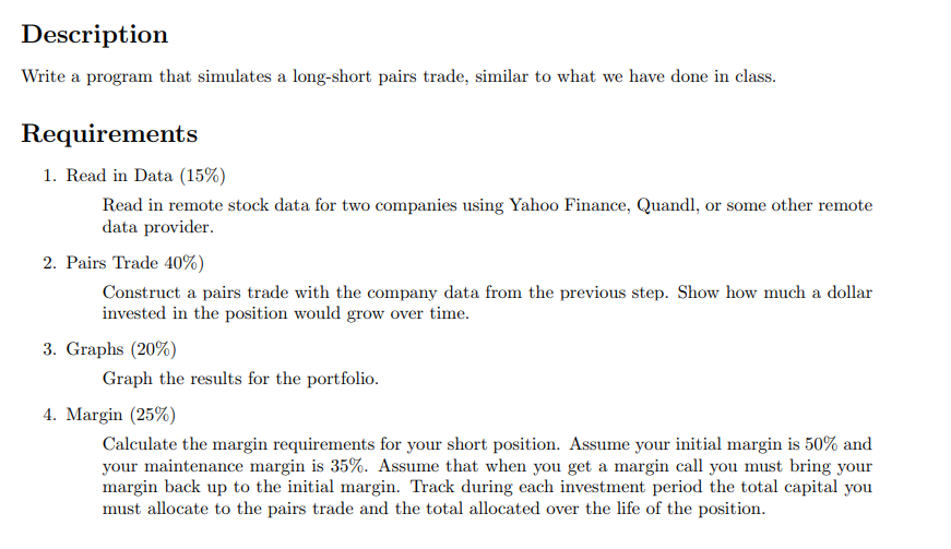 Solved Description Write A Program That Simulates A Chegg