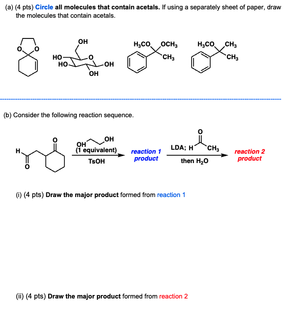 Solved (a) (4 pts) Circle all molecules that contain | Chegg.com