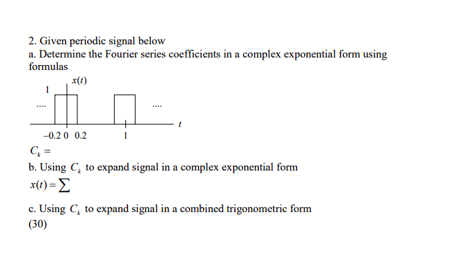 Solved 2. Given periodic signal below a. Determine the | Chegg.com