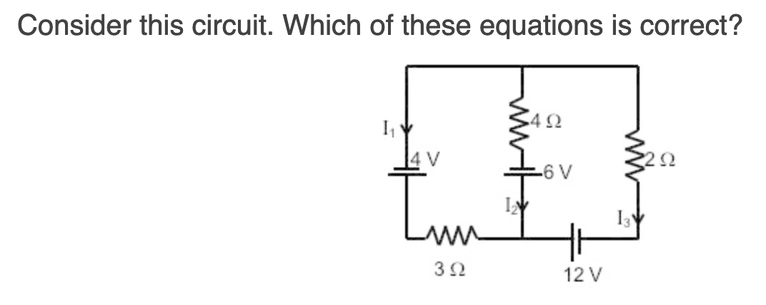 Consider this circuit. Which of these equations is | Chegg.com