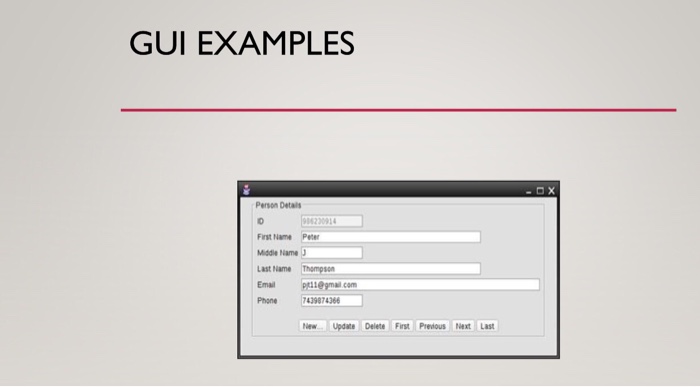 Solved Use classes (.accdb). Create a GUI that allows you to | Chegg.com