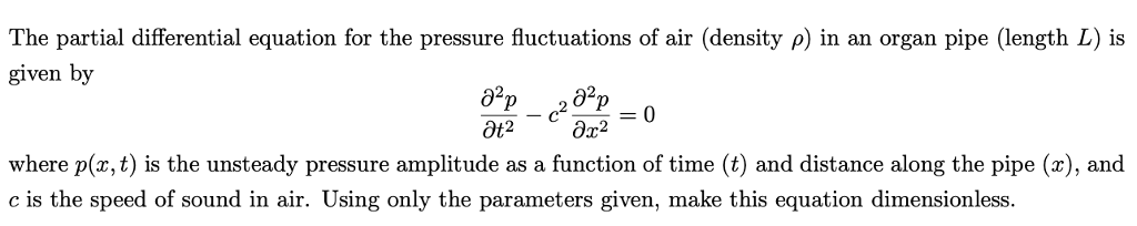The partial differential equation for the pressure | Chegg.com