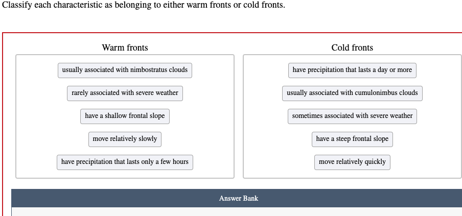 Solved Classify each characteristic as belonging to either | Chegg.com