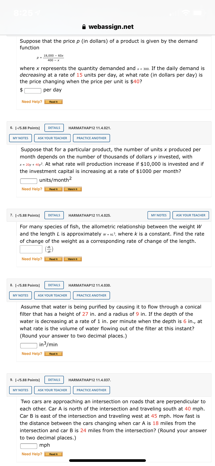 Solved A webassign.net Suppose that the price p (in dollars) | Chegg.com