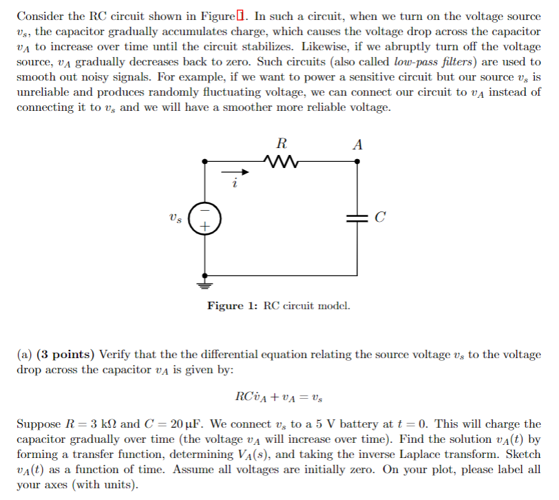 Solved Consider the RC circuit shown in Figurel. In such a | Chegg.com