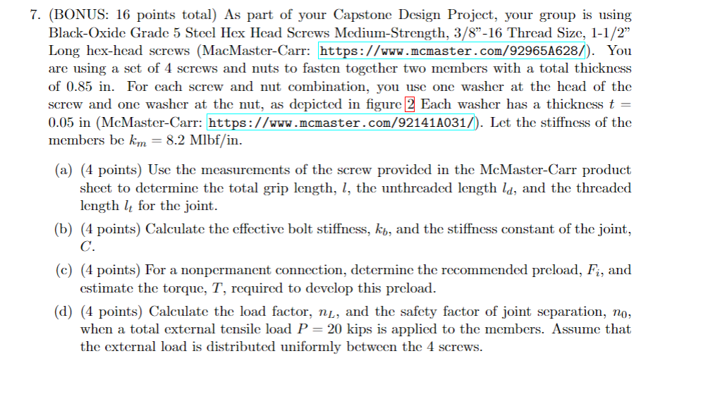 Solved 7. (BONUS: 16 points total) As part of your Capstone | Chegg.com