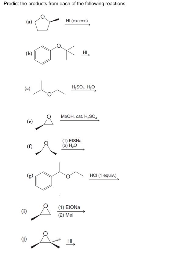 Solved Predict the products from each of the following | Chegg.com