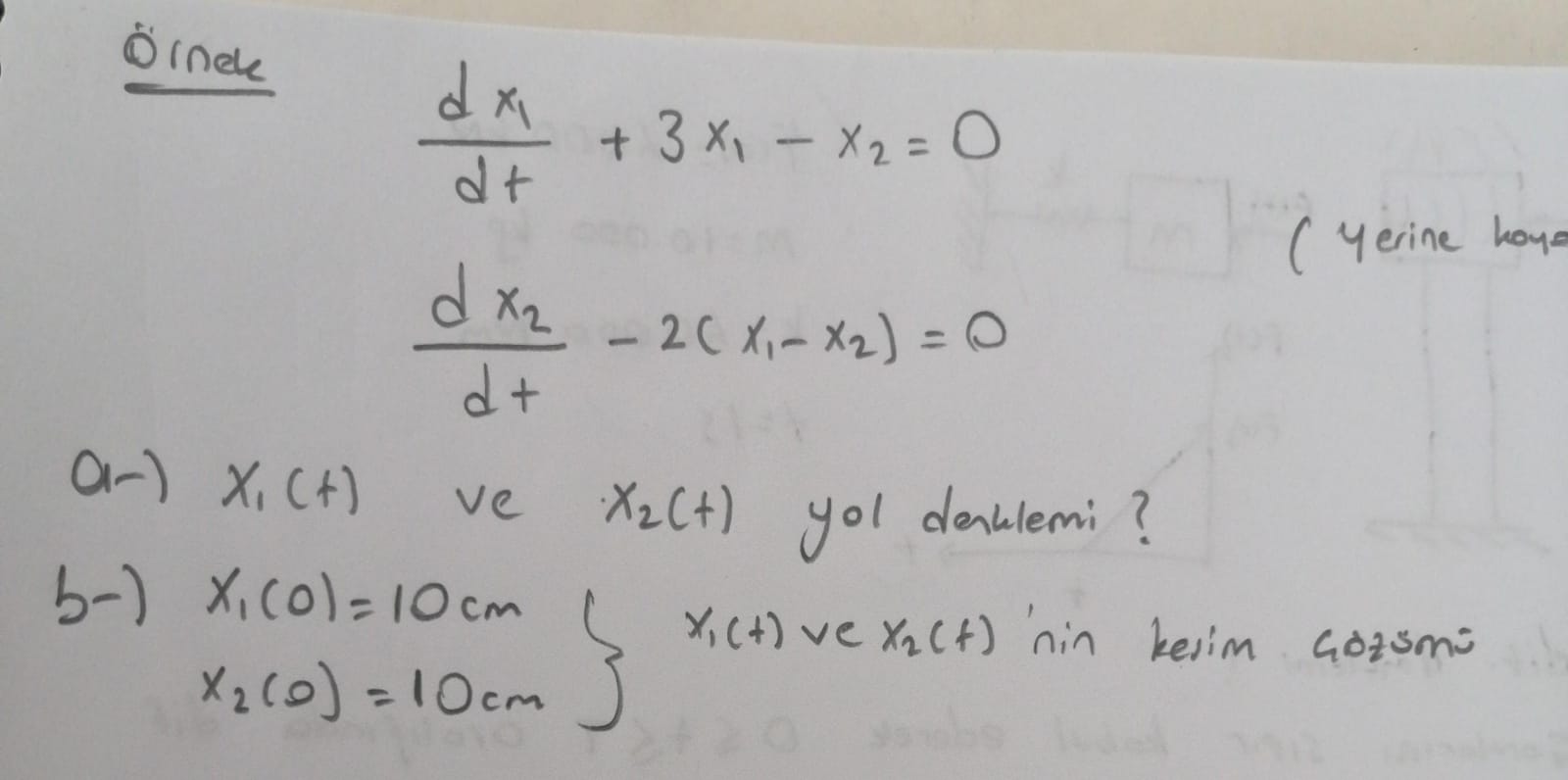 Solved onde. \\[ \\begin{array}{l} \\frac{d x_{1}}{d t}+3 | Chegg.com