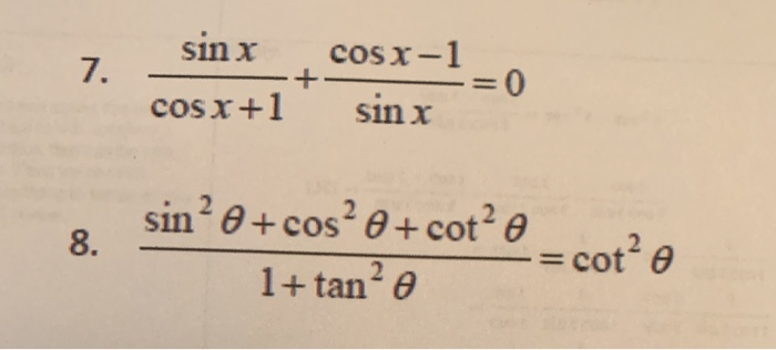 Solved Verify the following trigonometric identities. 1. cos | Chegg.com