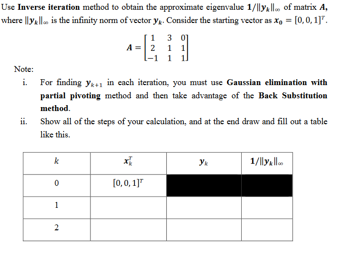 Use Inverse iteration method to obtain the | Chegg.com