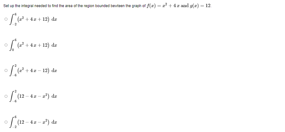 Solved Set up the integral needed to find the area of the | Chegg.com