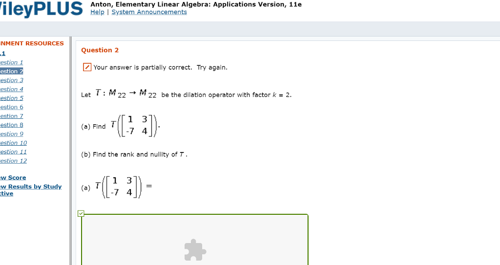 Solved Return to Blackboard Anton, Elementary Linear | Chegg.com