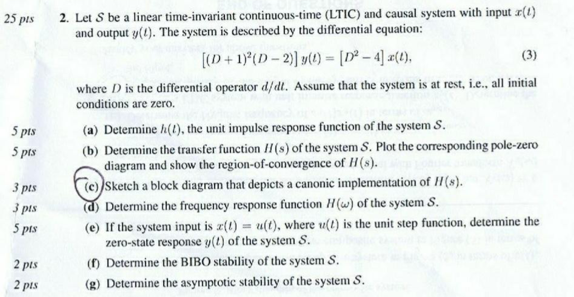 Solved 2. Let S be a linear time-invariant continuous-time | Chegg.com